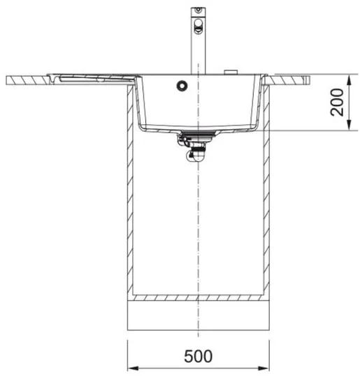 Franke Centro CNG 611-78TL/7 Granitový dřez s odkapem vlevo, 78x50xcm, kašmír, 114.0637.508