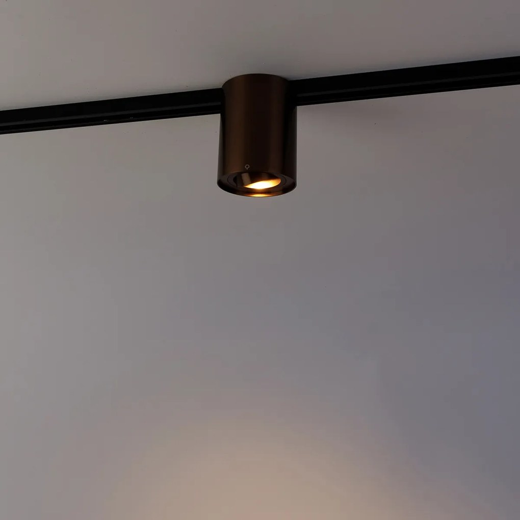Moderní 1fázový kolejnicový reflektor tmavě bronzový - Iconic Rondoo Up