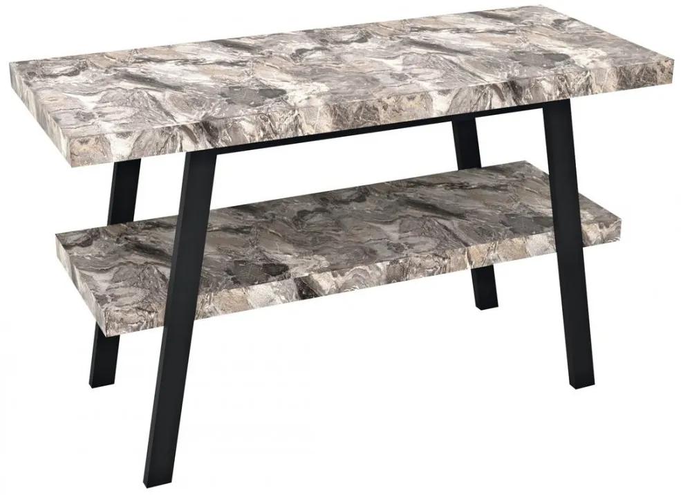 Sapho TWIGA umyvadlový stolek 130x72x50 cm, černá mat/šedý kámen VC453-130-10