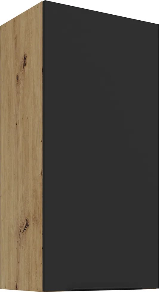 ARIA ac | horní skříňka 45 G-90 1F policová | 45 cm | VYSOKÁ | ANTI FINGERPRINT povrch | artisan/černá