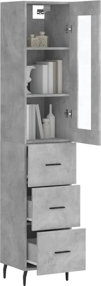 Skříň highboard betonově šedá 34,5x34x180 cm kompozitní dřevo 3199253
