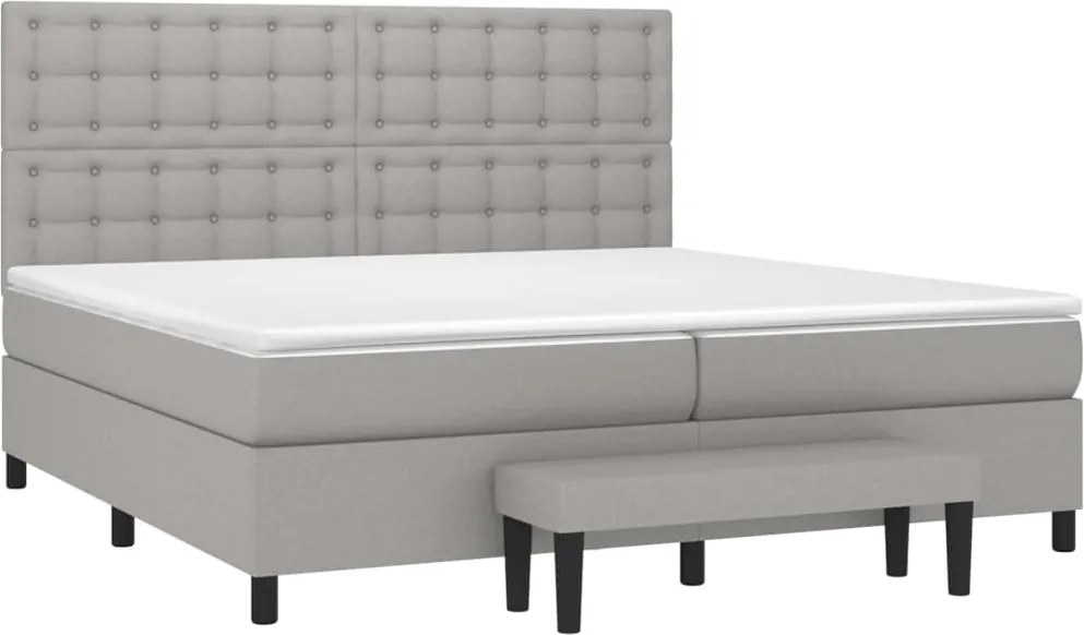 Box spring postel s matrací světle šedá 200 x 200 cm textil 3136941