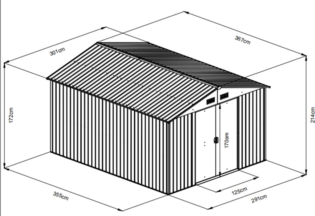 Zahradní domek HOBBYSTORE 1012 2,91 x 3,55 m (10,33 m2) ANTRACIT
