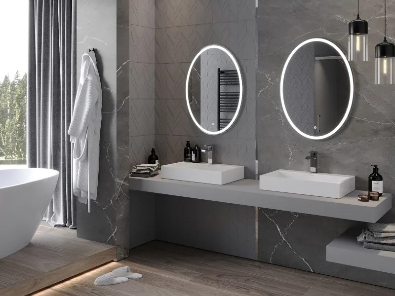 Mexen Elz koupelnové zrcadlo s podsvícením 60 x 80 cm, LED 6000K, antifog - 9802-060-080-611-00