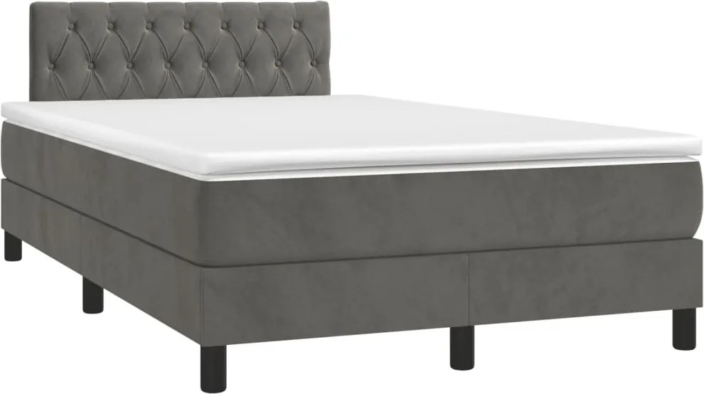 Box spring postel s matrací tmavě šedá 120 x 200 cm samet 3141474