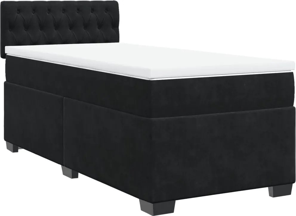 Box spring postel s matrací černá 80 x 200 cm samet 3288470