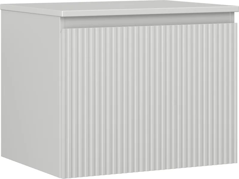 Mexen Rivel, koupelnová skříňka 60 cm s pracovní deskou, 1 zásuvka, drážkovaná, matná šedá, 91A20-06047-1-BFC62