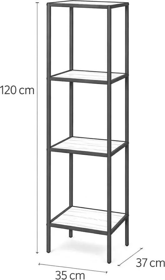Regál Moreno VI, přírodní dřevo / černá