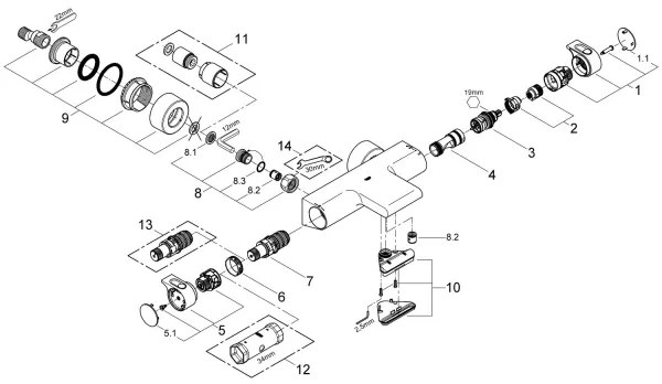 GROHE 34174001 - Termostatická vanová baterie GROHTHERM 2000 172 mm lesklý chrom