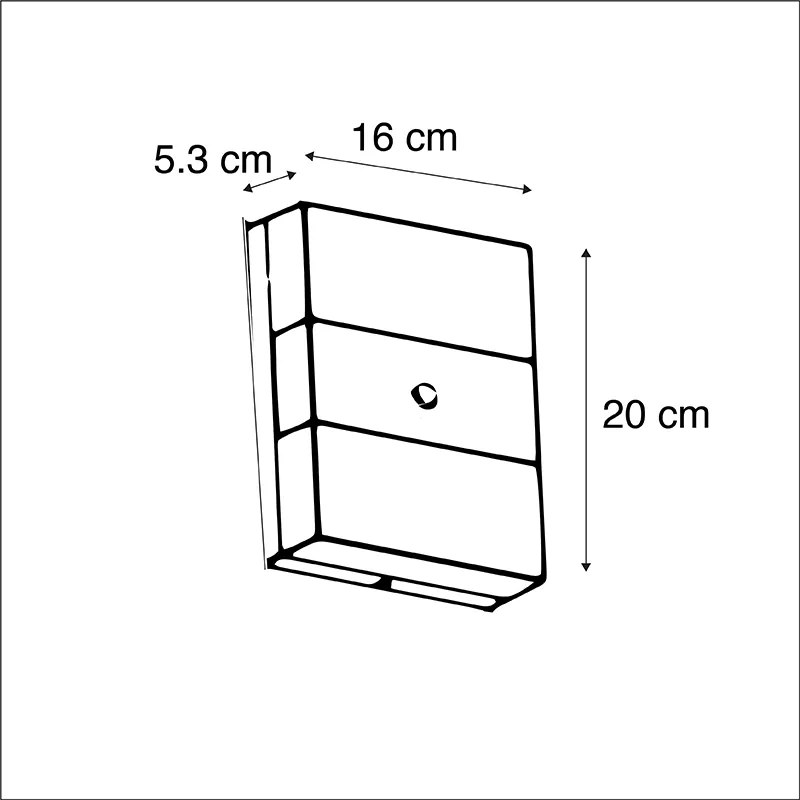 Venkovní nástěnné svítidlo černé IP44 vč. LED se senzorem soumraku - Dualy