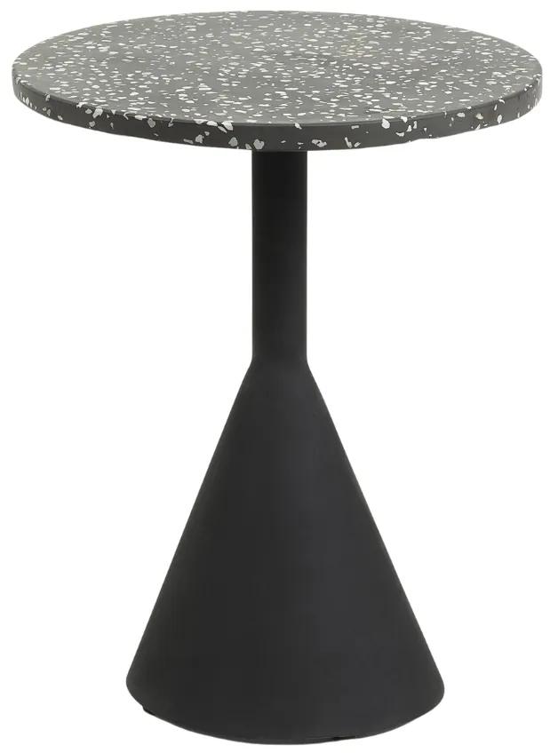 Černý terrazzo odkládací stolek Kave Home Delano 40 cm