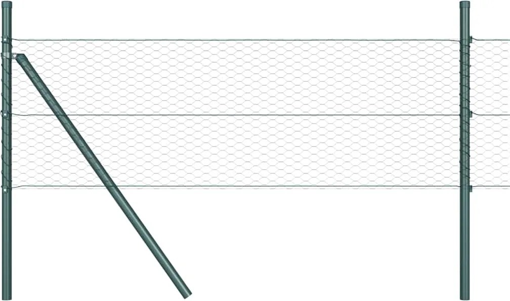 Hexagonální kotvení plotu 100 x 0,5 m Ocel potažená PVC Šedá 3352874