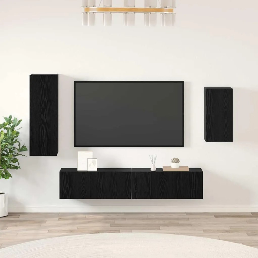 Sestava TV skříněk 4 ks Černý dub Kompozitní dřevo 3393415