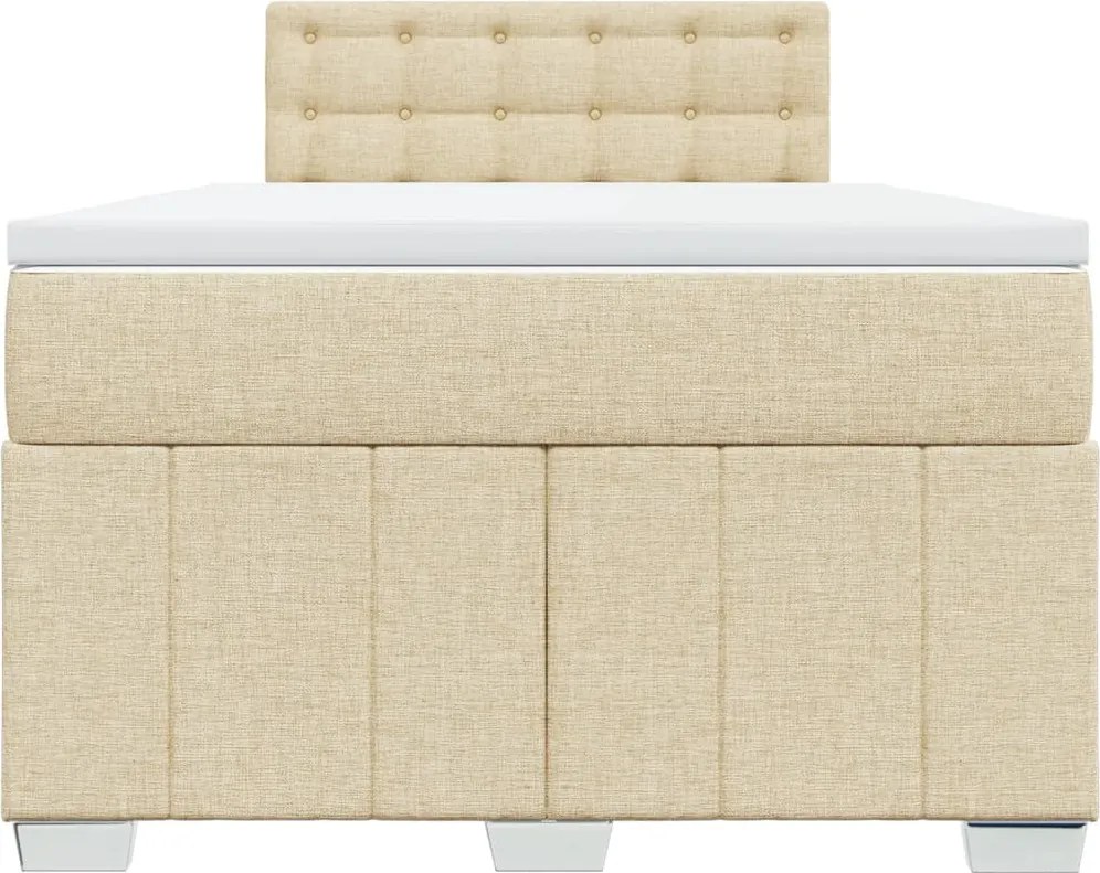 Box spring postel s matrací krémová 120x190 cm textil 3289326