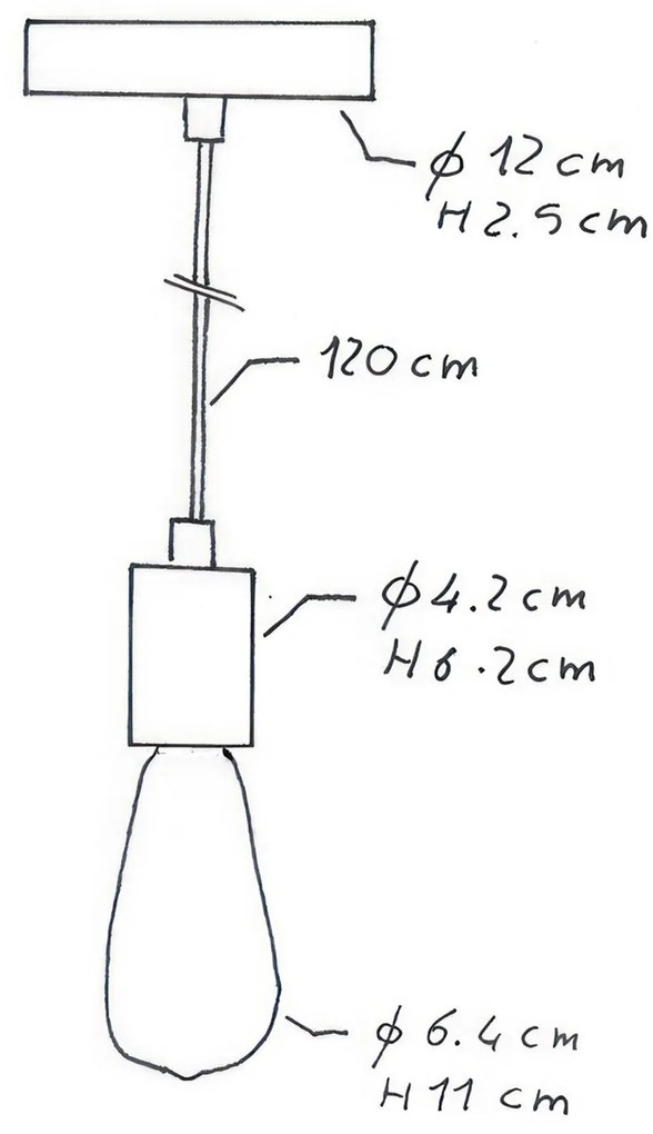 creative cables Závěsná lampa s textilním kabelem a matnými kartáčovanými kovovými detaily Barva: Matná měď