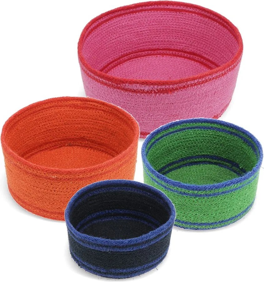 Košíky v sadě 4 ks z juty ø 23x11 cm – Rex London