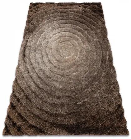 Moderní koberec FLIM 008 B7 shaggy, kruhovýy Strukturální hnědý velikost 160x220 cm | krásné koberce cz