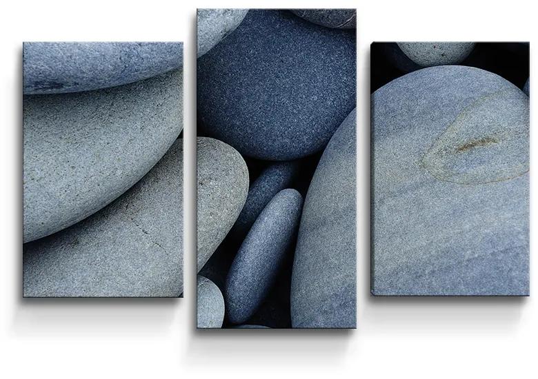Sablio Obraz - 3-dílný Černé kameny - 75x50 cm
