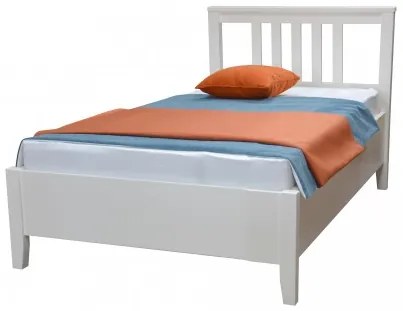 Dřevěná postel Ferata 90x200, bílá, vč. roštu a úp, bez matrace