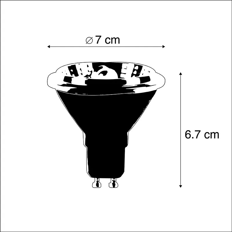 Sada 5 LED žárovek AR70 GU10 6W 2000K-3000K stmívatelných na zahřátí