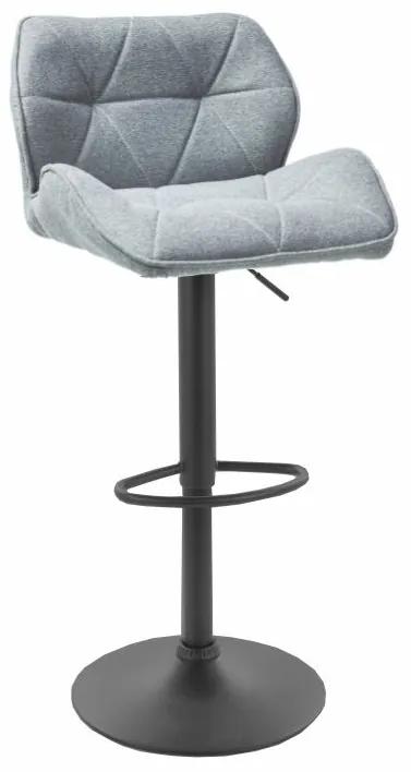 MAXIVA Barová židle - C-122, černá noha, čalouněná, světle šedá tap.94 Čalounění: světle šedá (tap.94)