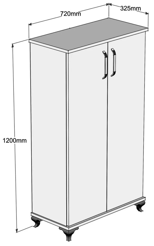 Botník ARI 120 cm bílý/ořech