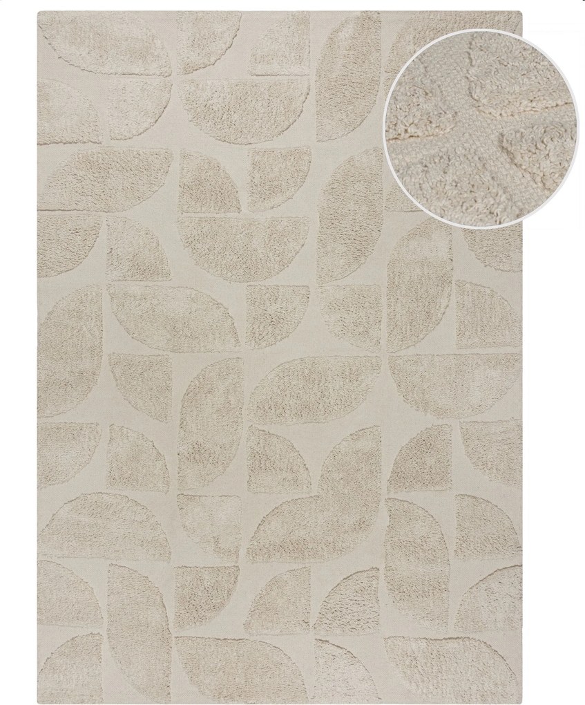 Flair Rugs, Kusový koberec Kaia Ada Geo Natural, 200x290, béžová, ložnice