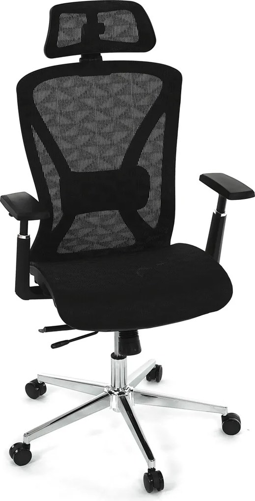 Ergonomická kancelářská židle NILS - černá síťovina