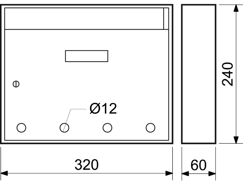 Poštovní schránka BK 24, s otvory, hnědá