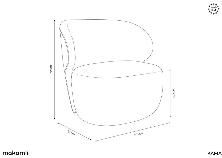 Béžové křeslo Kama – Makamii