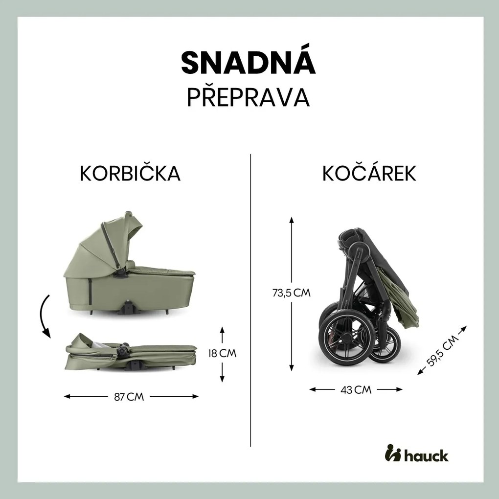 Hauck Kombinovaný kočárek Comfort N Care 2v1 olive