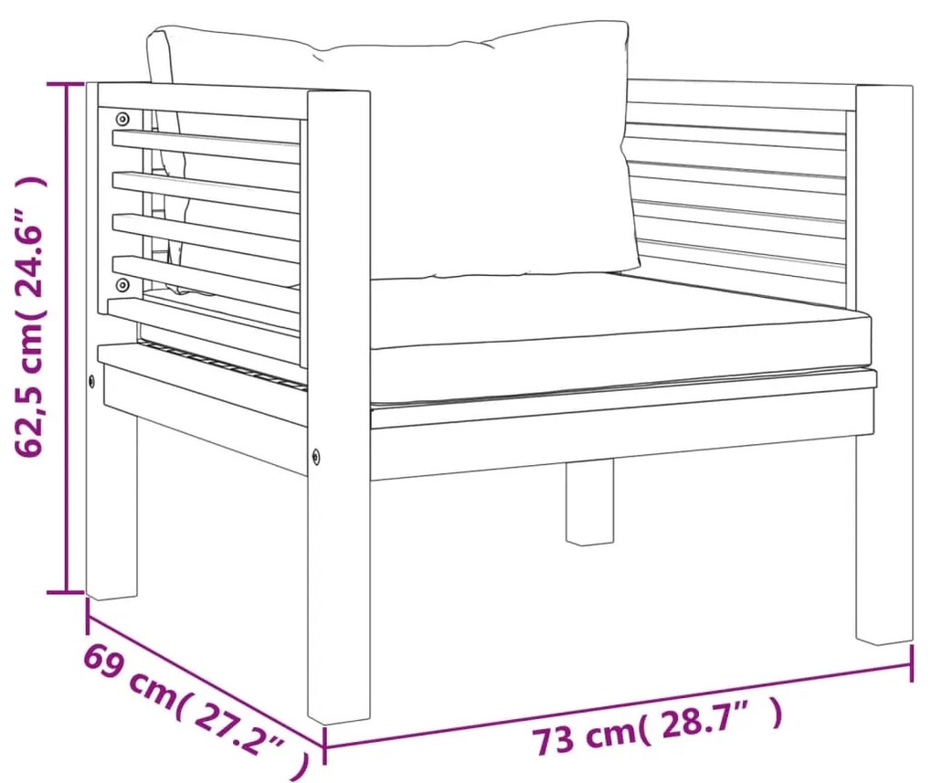 vidaXL Marketos 5dílná zahradní sedací souprava s poduškami masivní akácie