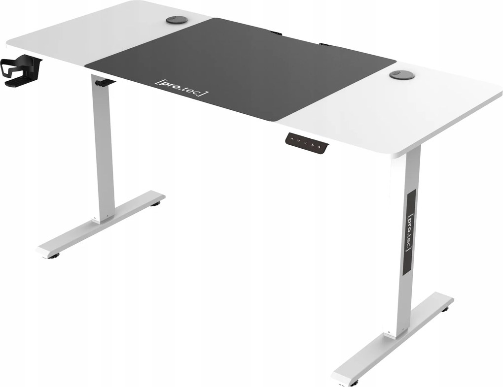 Výškově nastavitelný psací stůl Stryn 140x60 cm, bílý