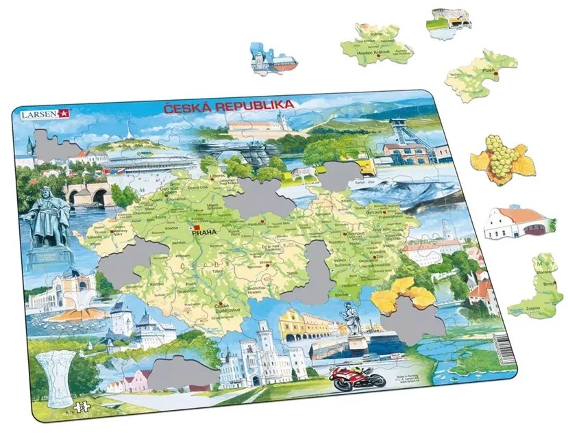 Larsen Vzdělávací puzzle Česká republika Památky 78 dílků