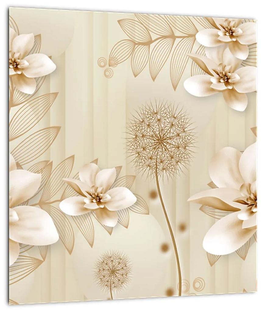 Obraz - Kompozice zlatých květin (30x30 cm)