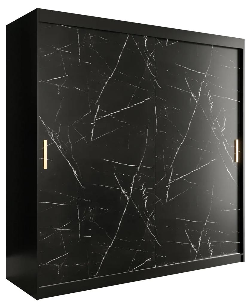 Šatní skříň MARMUR T Abika 200/200/62 barevné provedení: černý mat