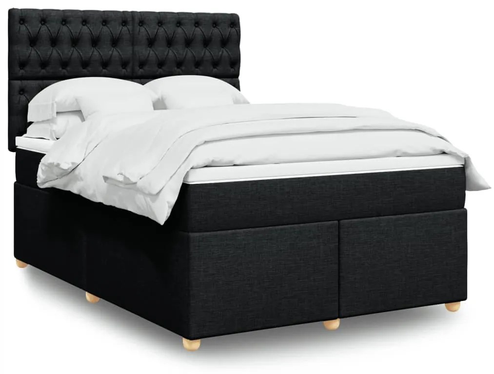 Box spring postel s matrací černá 160x200 cm textil 3293640