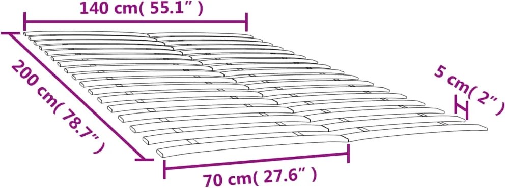 Náhradní lamely k posteli s 34 lamelami 2 ks 70x200 cm 3203719