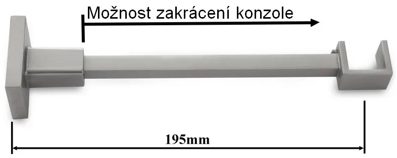 GARNÝŽE-HEBR Garnýž Azur matná stříbrná jednoduchá 320 cm