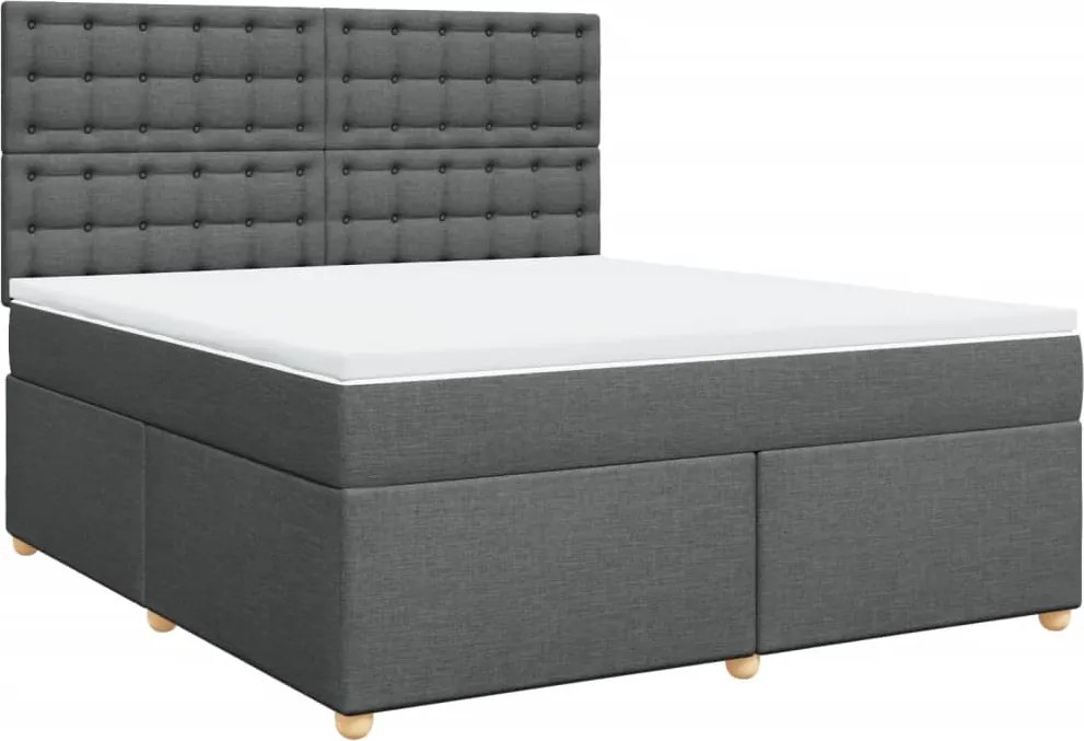 Box spring postel s matrací tmavě šedá 180x200 cm textil 3291374