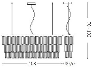 Ideal Lux Závěsné svítidlo MARTINEZ SP8, d. 103 cm Barva: Chrom