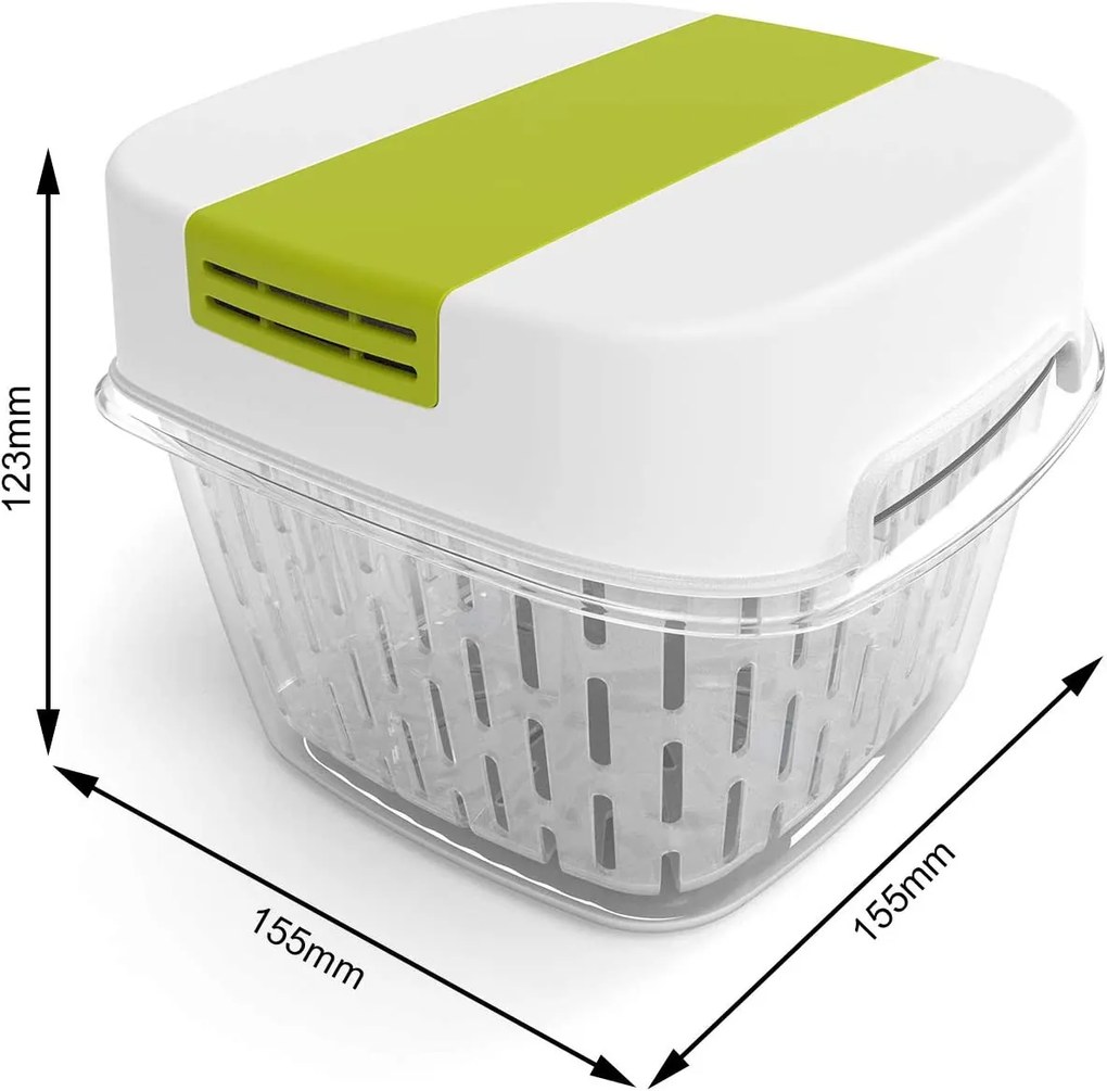 Rotho Speciální box na ovoce a zeleninu, s ventilací a filtrem, do lednice, Fridge Fresh,1,6l