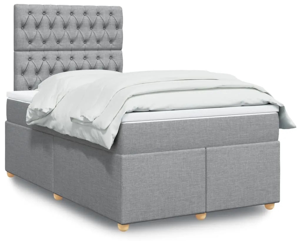 Box spring postel s matrací světle šedá 120 x 200 cm textil 3291254