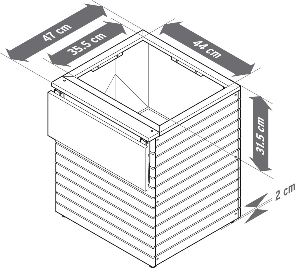 Tchibo - Truhlík se skládacím stolkem »Tinus« - barva: hnědá