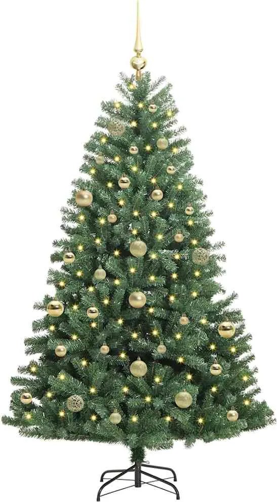 Umělý Skládací Vánoční Strom Zelená 150 cm PVC a kov 3395482