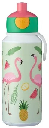 Láhev na pití vyskakovací 400 ml - tropical flamingo, mepal