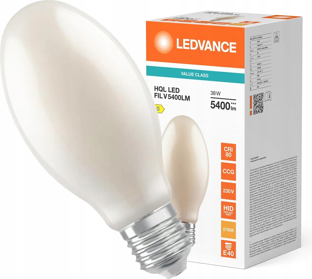Led žárovka Hql E40 38W 125W 5400lm 2700K Teplá bílá Filament Ledvance