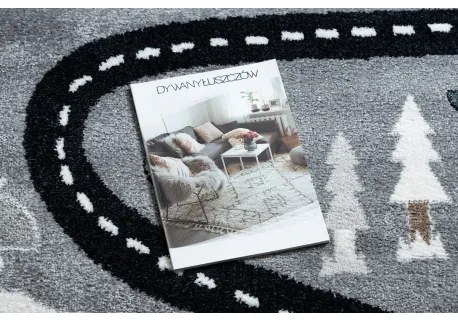 Dywany Luszczow Dětský kusový koberec FUN Route, ulice, zvířata šedá Rozměr koberce: 240 x 330 cm
