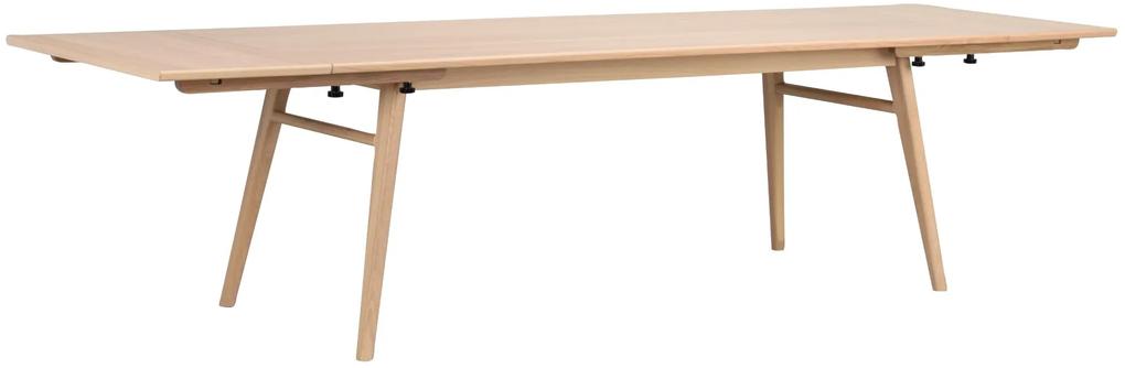 Bělený dubový jídelní stůl Rowico Havis, 220-310 cm