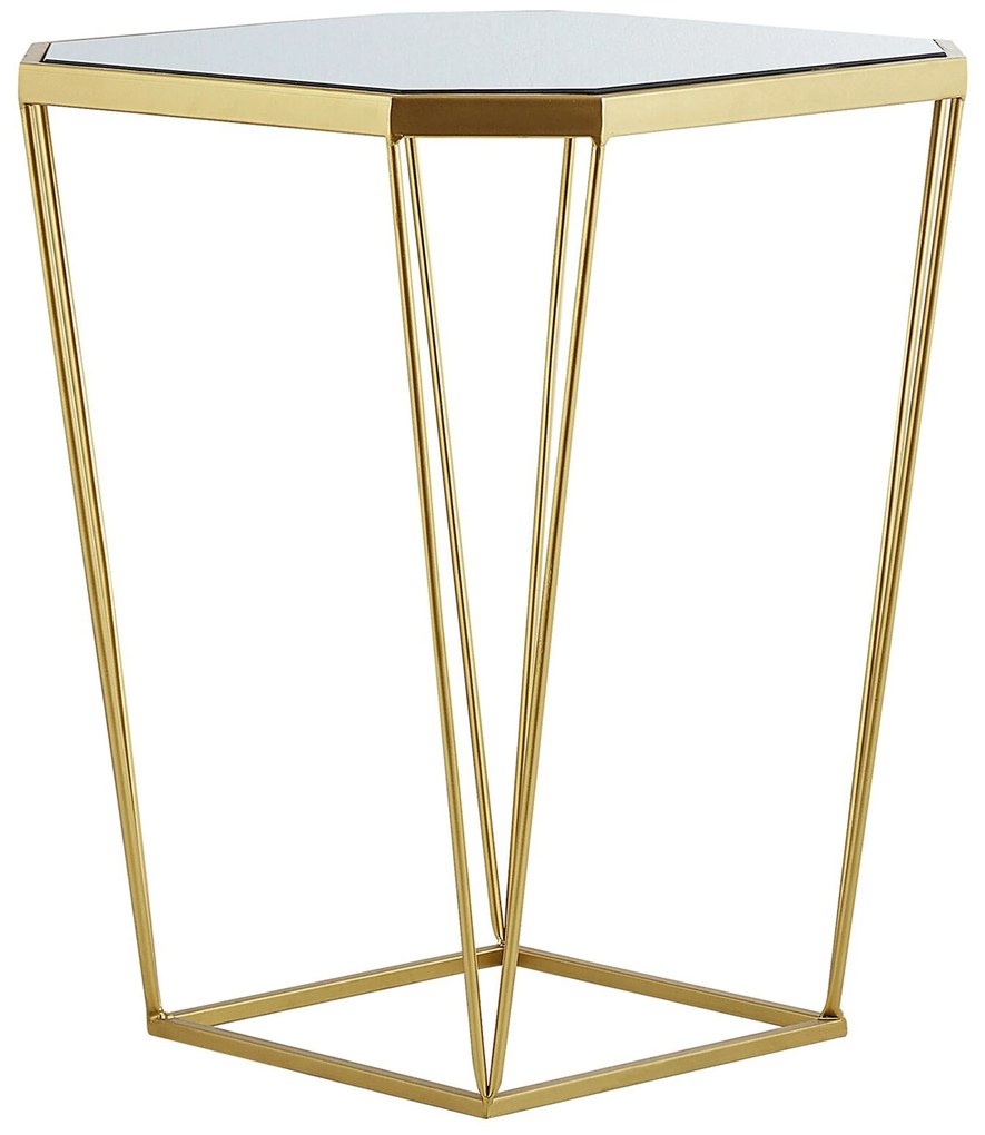 Sada dvou zlatých odkládacích stolků se zrcadlovou deskou SIERRA Beliani